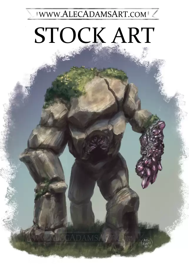 Earth Elemental - RPG Stock Art - Alec Adams Art | DriveThruRPG