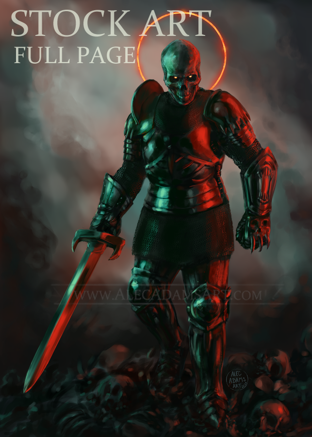 Death Knight - Fullpage / Cover RPG Stock Art - Alec Adams Art ...