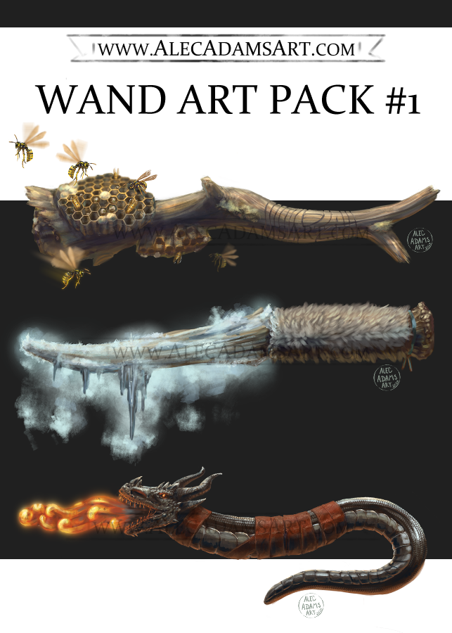 Wand Art Pack #1 - RPG Stock Art - Alec Adams Art | DriveThruRPG