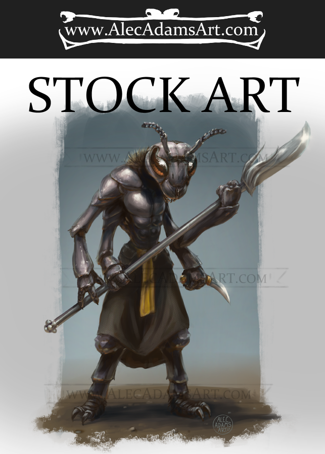 Insectfolk Fighter - RPG Stock Art - Alec Adams Art | DriveThruRPG