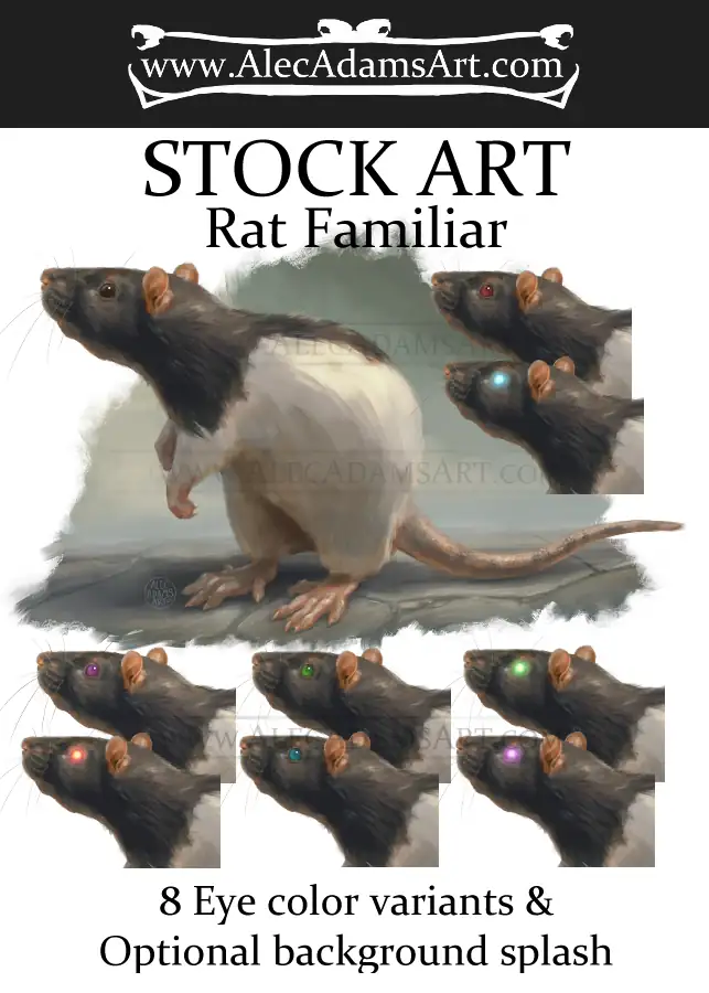 Rat Familiar - RPG Stock Art - Alec Adams Art | DriveThruRPG