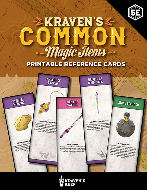 Kraven's Common Magic Item Cards - Kraven's Keep | DriveThruRPG