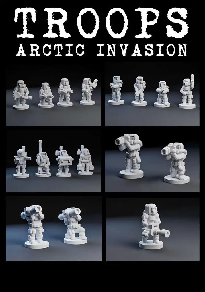 ARCTIC INVASION TROOPS - IliadaGameStudio | STLs | DriveThruRPG