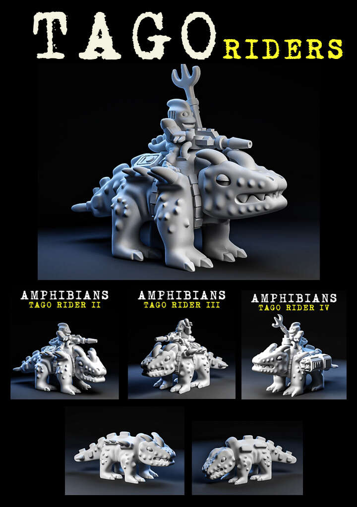 TAGO RIDERS (AMPHIBIANS) - IliadaGameStudio | STLs | DriveThruRPG