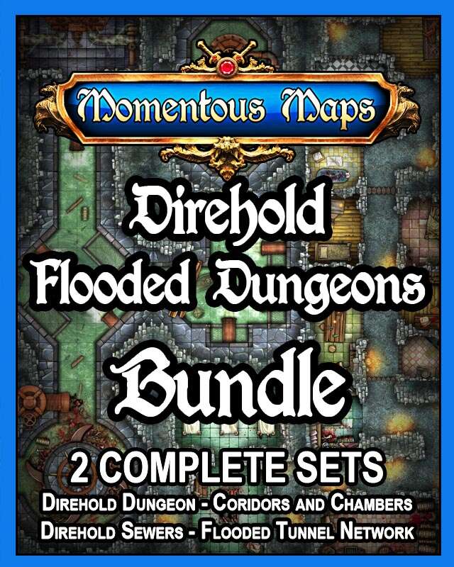 Direhold Flooded Dungeons [BUNDLE] - Momentous Maps | DriveThruRPG