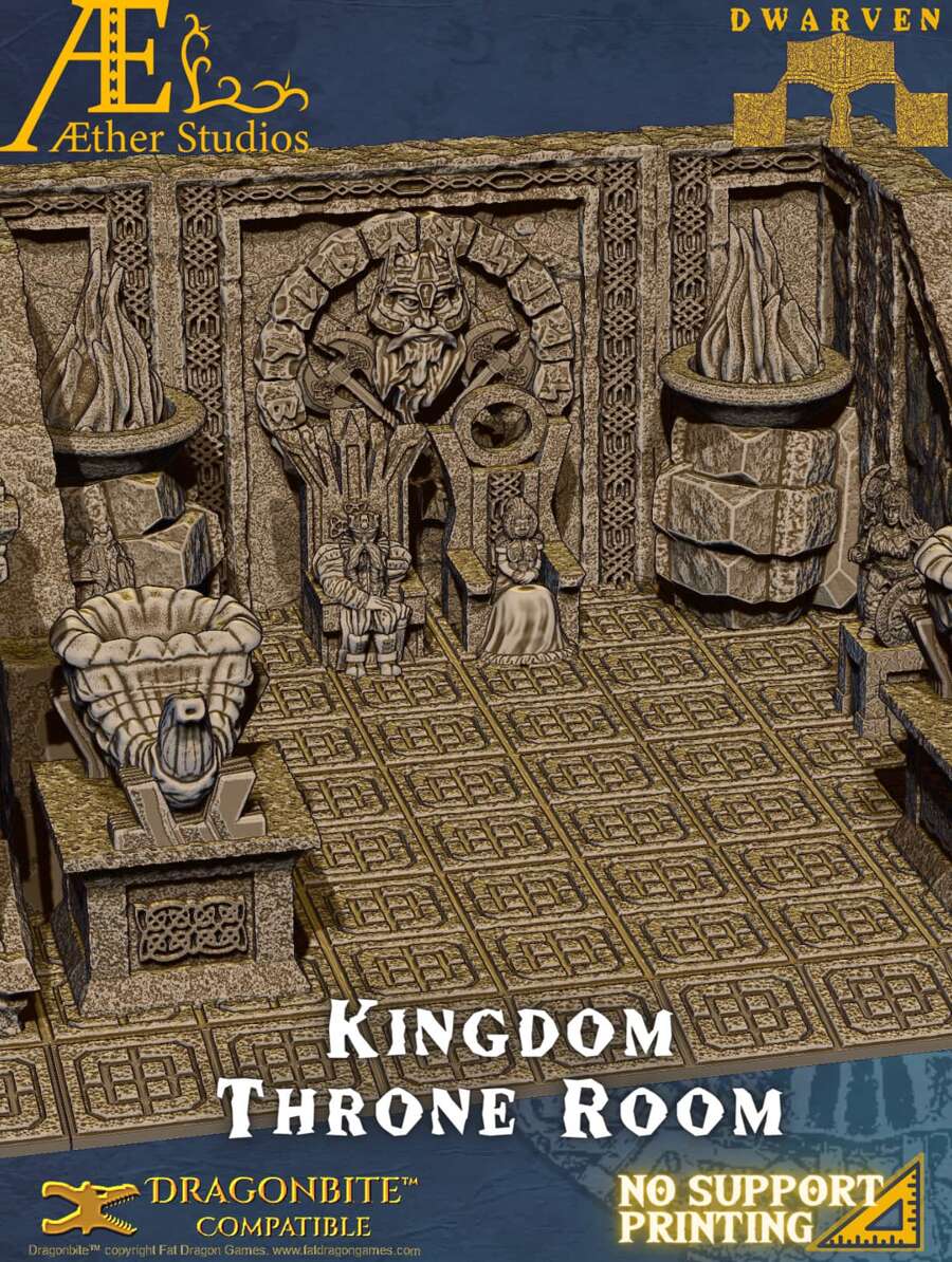 Dwarven Kingdom Throne Room - Aether Studios | Dwarven | DriveThruRPG