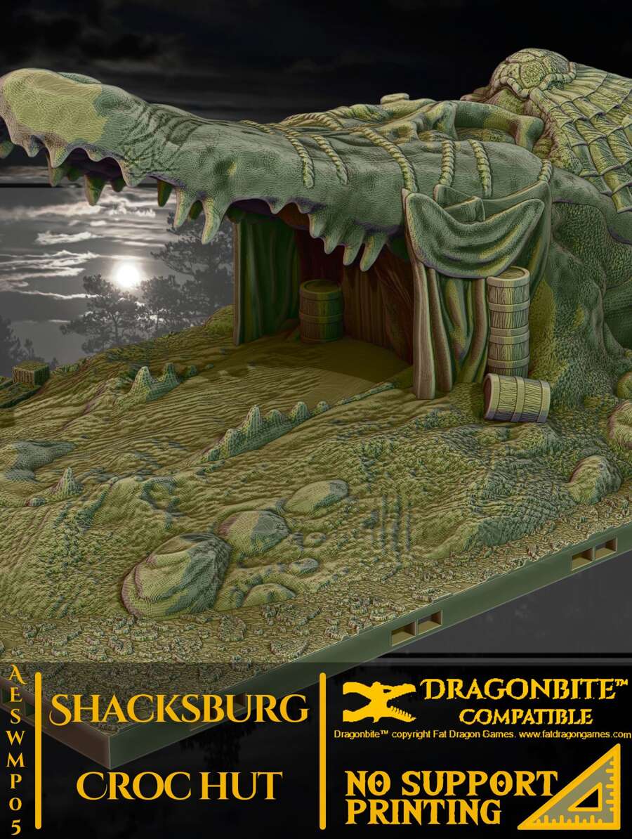 AESWMP05 - Croc Hut - Aether Studios | Fantasy Villages | DriveThruRPG