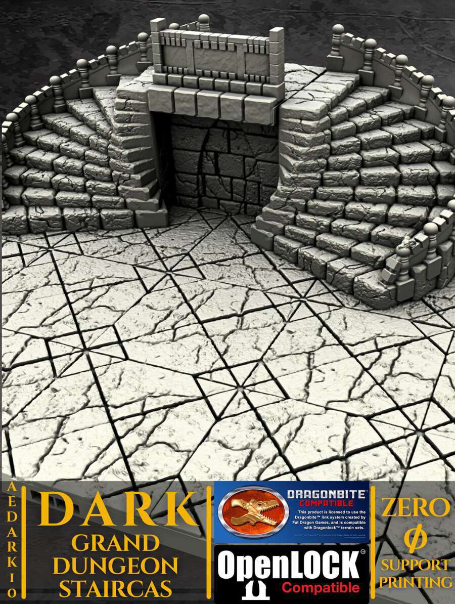 AEDARK10 - Grand Dungeon Staircase - Aether Studios | DriveThruRPG