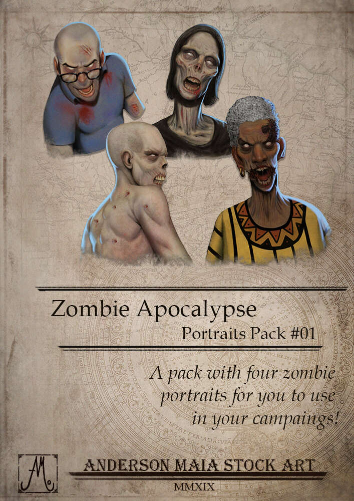 Zombie Apocalypse Portraits Pack #01 - Anderson Maia Stock Art ...