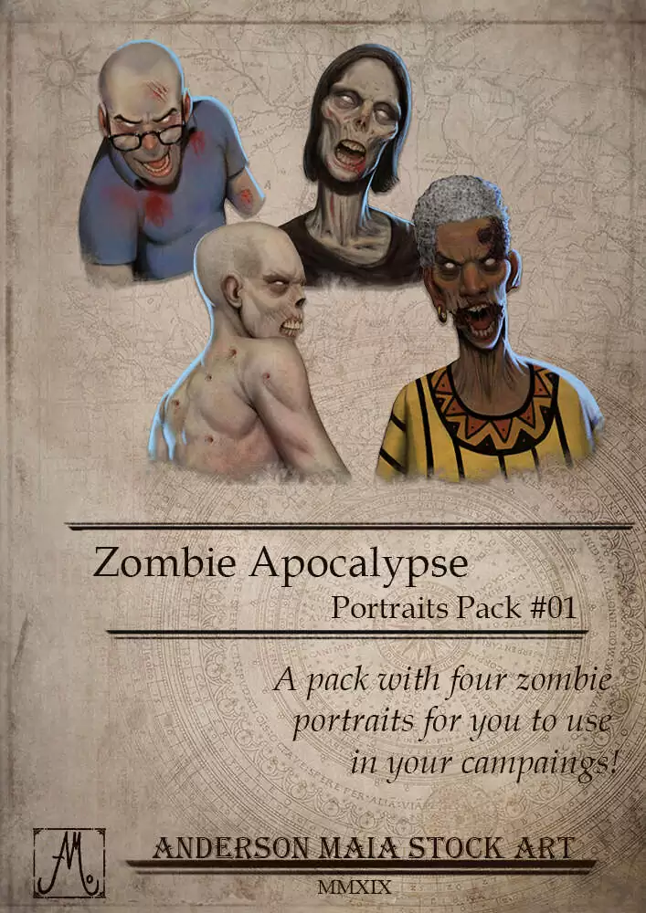 Zombie Apocalypse Portraits Pack #01 - Anderson Maia Stock Art ...