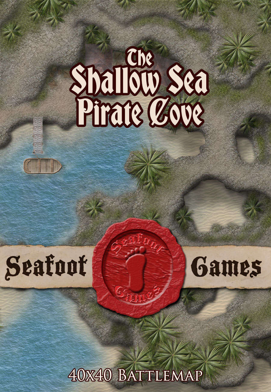 Seafoot Games - Pirate Cove in the Shallow Sea (40x40 Battlemap ...