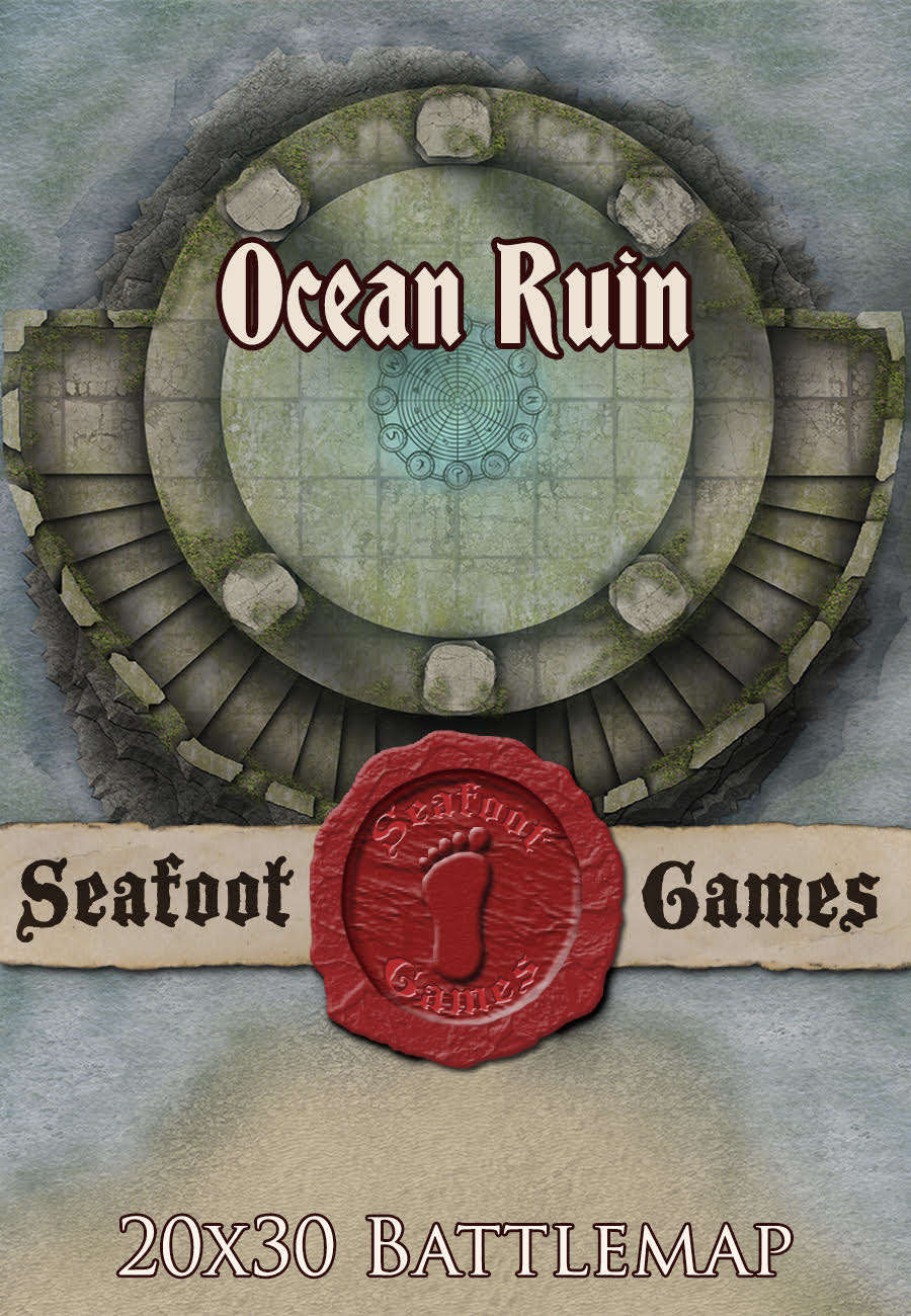 Seafoot Games - Ocean Ruins | 20x30 Battlemap - Seafoot Games | Ruins ...