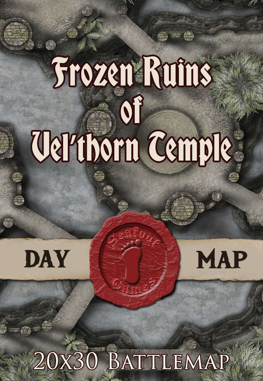 Seafoot Games - Frozen Ruins of Vel’thorn Temple | 20x30 Battlemap ...