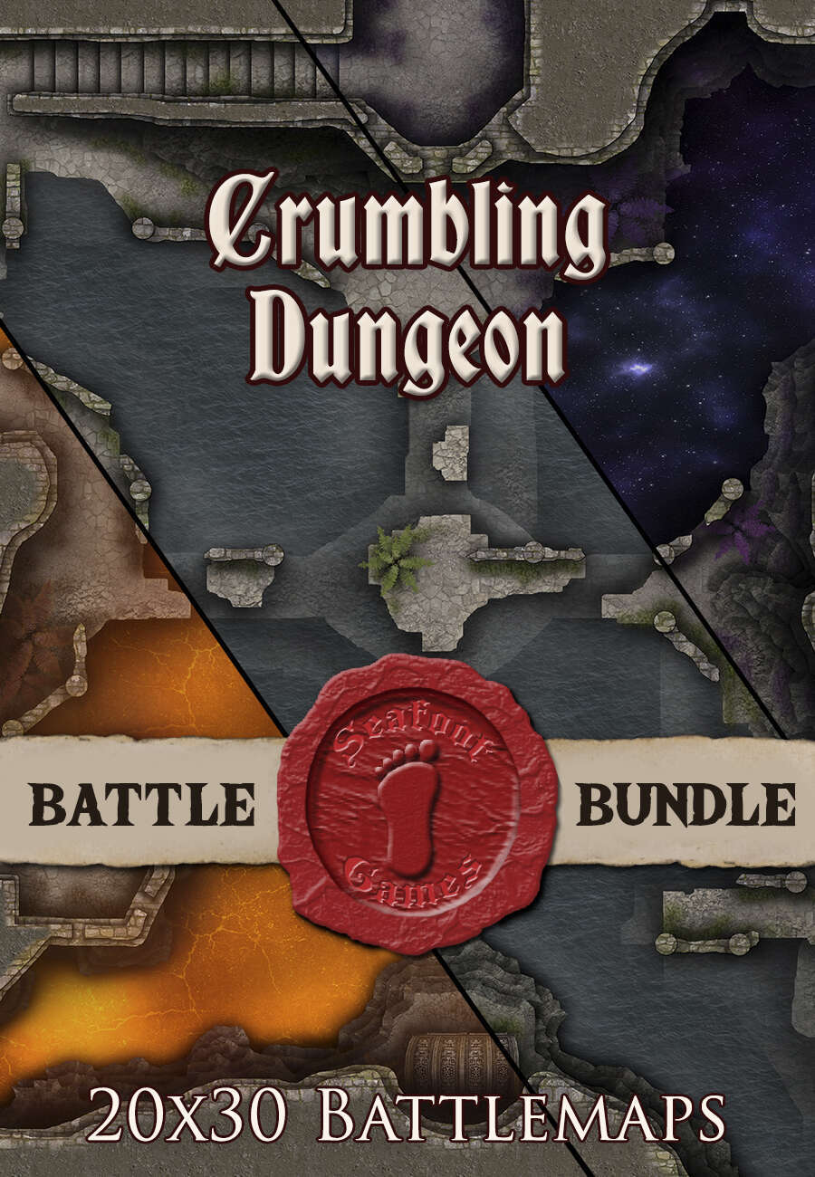 Crumbling Dungeon | 20x30 Battlemap [BUNDLE] - Seafoot Games | Bundles ...
