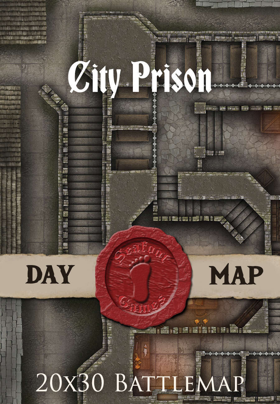 Seafoot Games - City Prison | 20x30 Battlemap - Seafoot Games | Castles ...