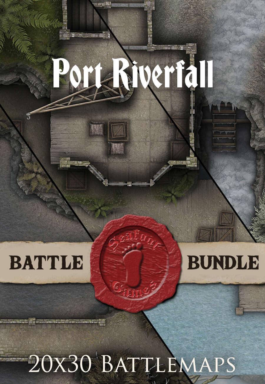 Port Riverfall | 20x30 Battlemaps [BUNDLE] - Seafoot Games | Bundles ...