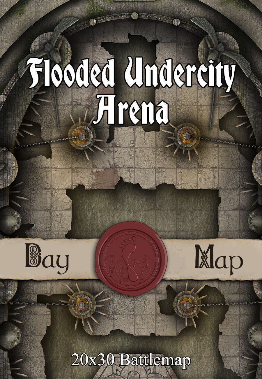 30x20 Battlemap - Flooded Undercity Arena - Seafoot Games | Sewers ...