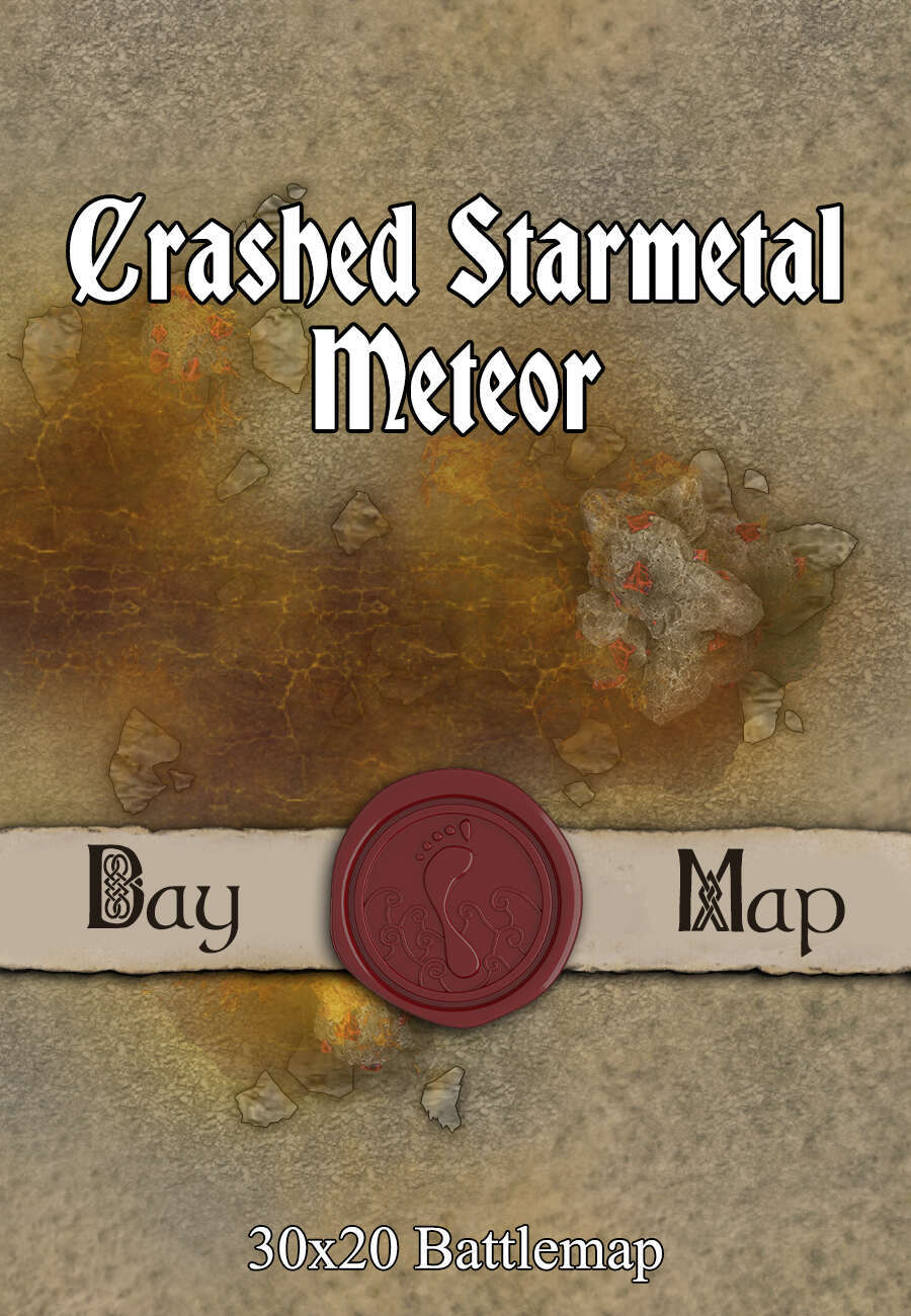 30x20 Battlemap - Crashed Starmetal Meteor - Seafoot Games | Wilderness ...