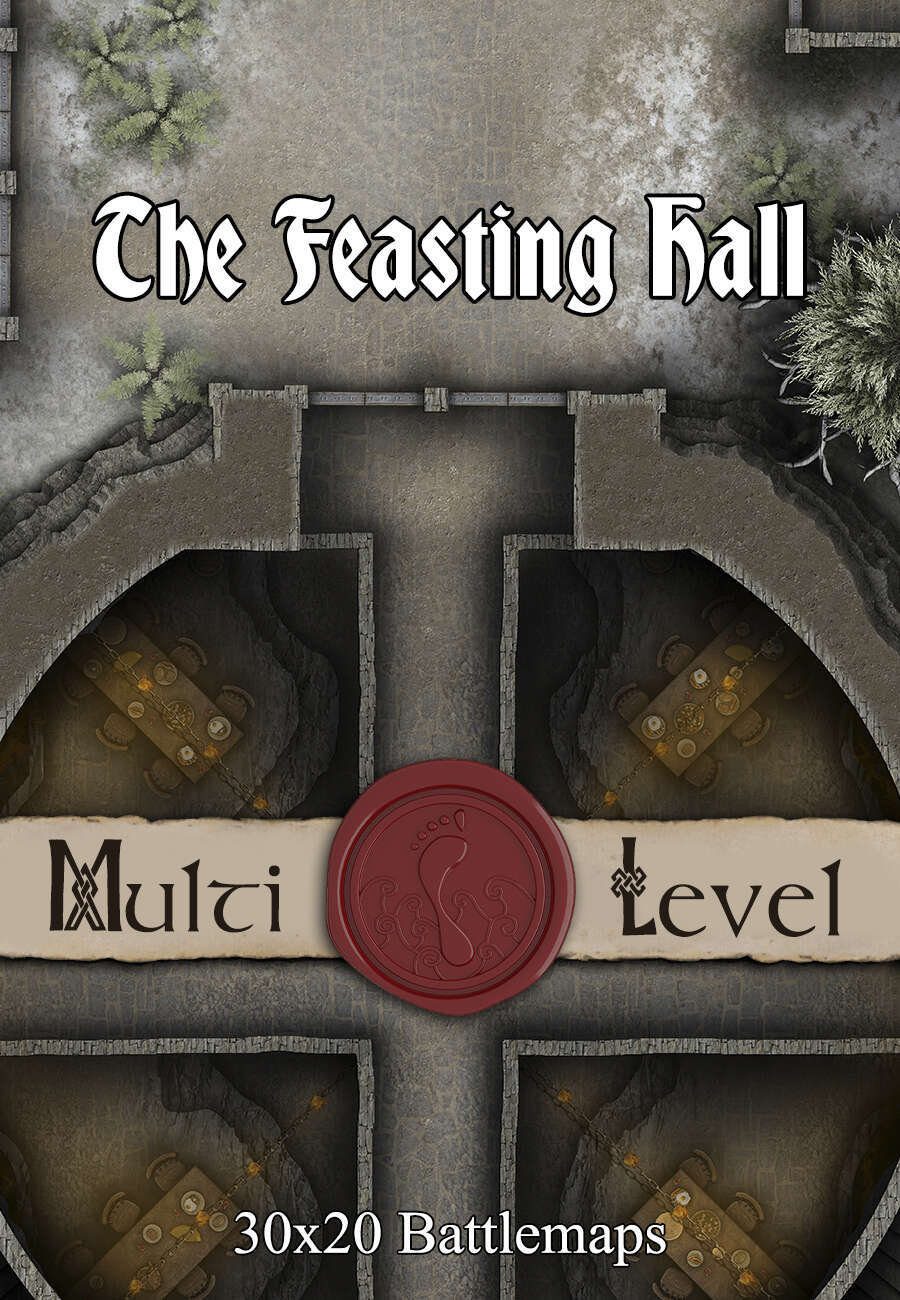 30x20 Multi-Level Battlemap - The Feasting Hall - Seafoot Games | Camps ...