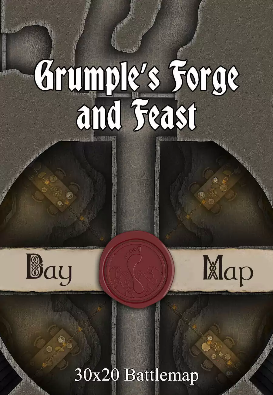 30x20 Multi-Level Battlemap - Grumple’s Forge and Feast - Seafoot Games | Dwarven | Underground ...