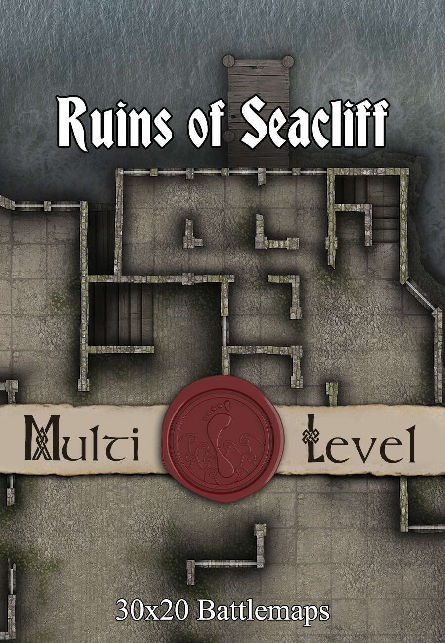 30x20 Multi-Level Battlemap - Ruins of Seacliff - Seafoot Games | Ruins ...