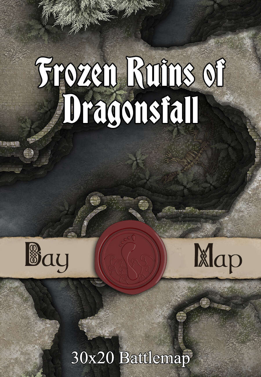 30x20 Battlemap - Frozen Ruins of Dragonsfall - Seafoot Games | Ruins ...