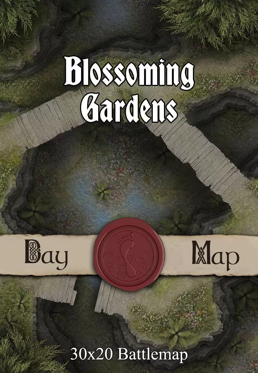 30x20 Battlemap - Blossoming Gardens - Seafoot Games | Forests ...
