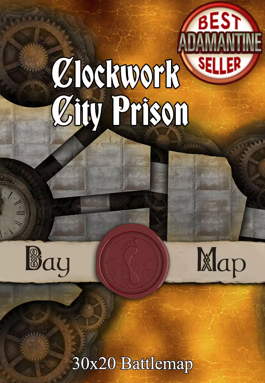 30x20 Battlemap - Clockwork City Prison - Seafoot Games | Magical ...