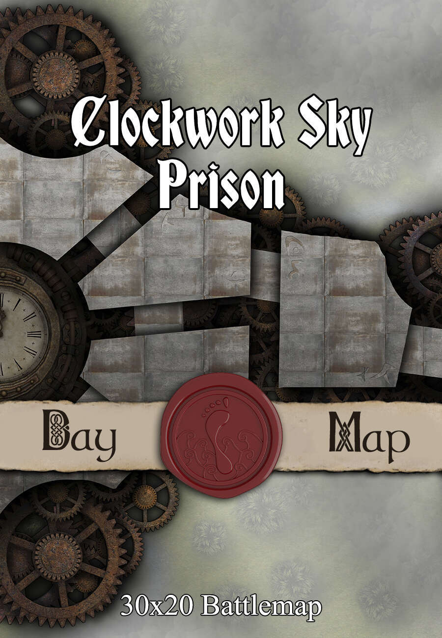 30x20 Battlemap - Clockwork Sky Prison - Seafoot Games | Magical ...