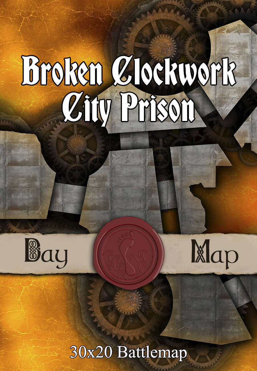 30x20 Battlemap - Broken Clockwork City Prison - Seafoot Games ...