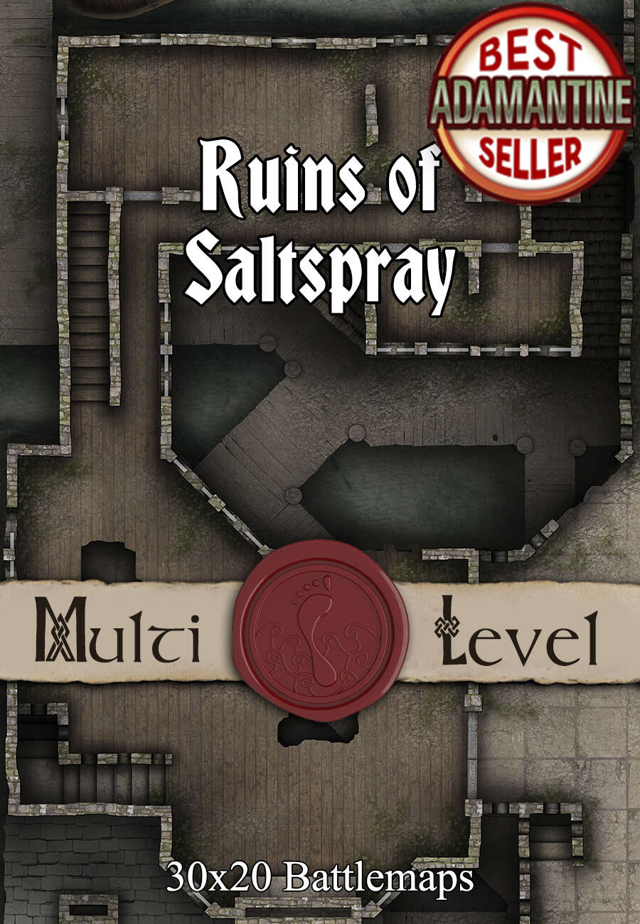 30x20 Multi-Level Battlemap - Ruins of Saltspray - Seafoot Games ...