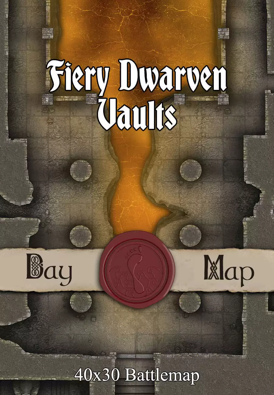 40x30 Battlemap - Fiery Dwarven Vaults - Seafoot Games | Dwarven ...
