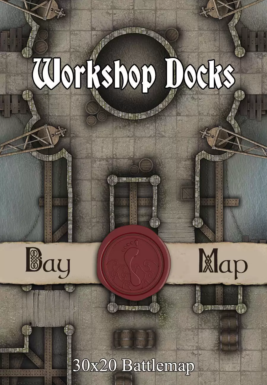 30x20 Battlemap - Workshop Docks - Seafoot Games | Towns & Cities ...