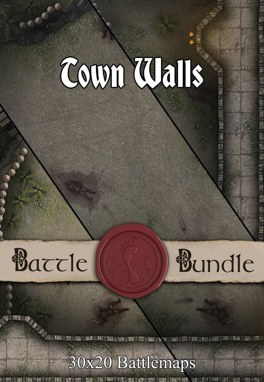 Town Walls | 30x20 Battlemaps [BUNDLE] - Seafoot Games | Bundles ...