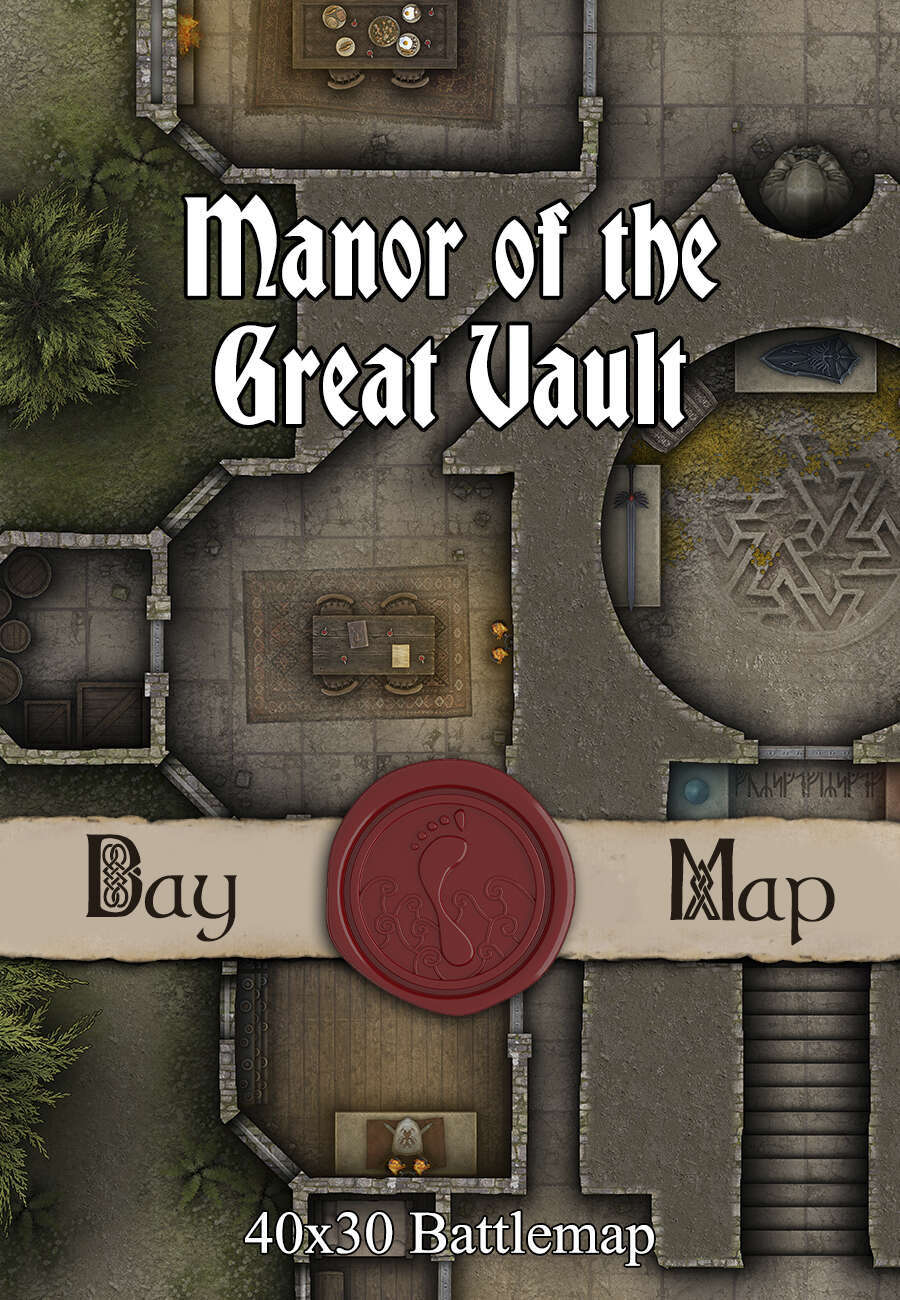 40x30 Battlemap - Manor of the Great Vault - Seafoot Games | Castles ...