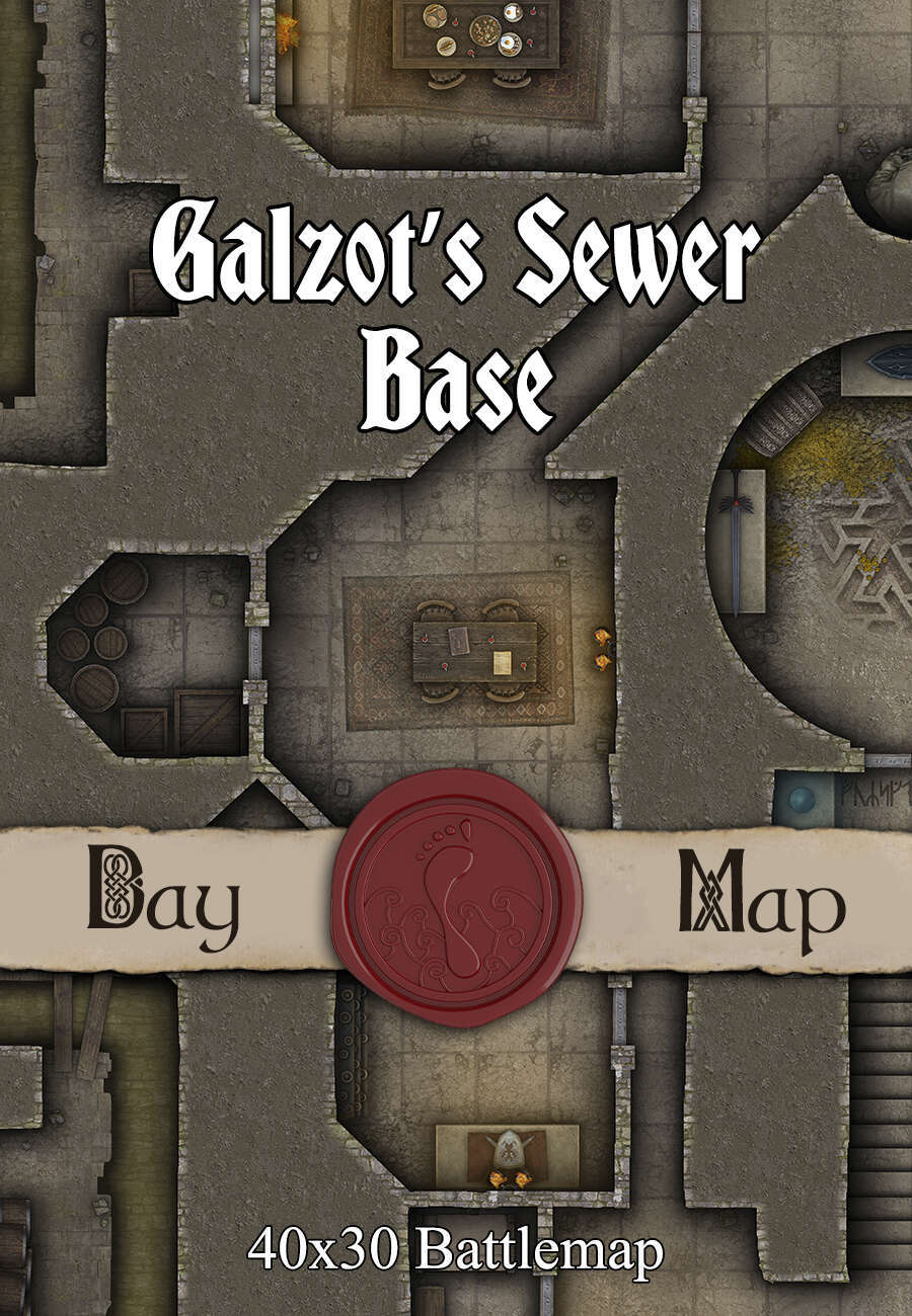 40x30 Battlemap - Galzot’s Sewer Base - Seafoot Games | Towns & Cities ...