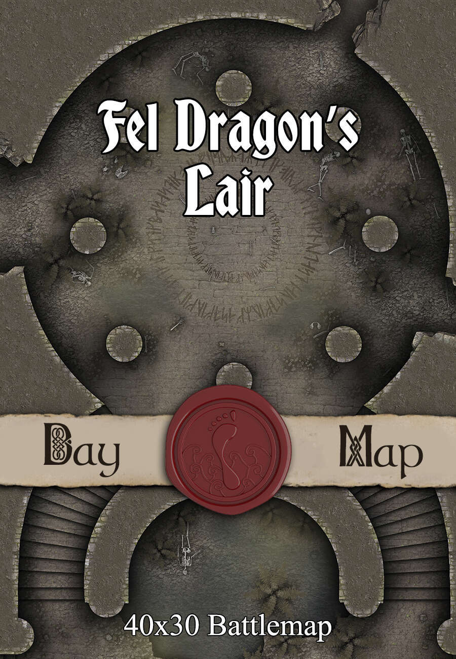 40x30 Battlemap - Fel Dragon’s Lair - Seafoot Games | Temples | Demonic ...