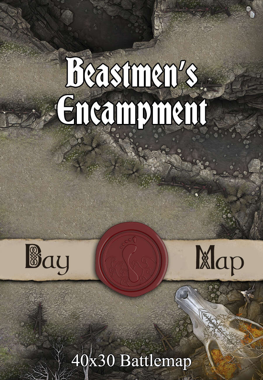 40x30 Battlemap - Beastmen’s Encampment - Seafoot Games | Camps ...
