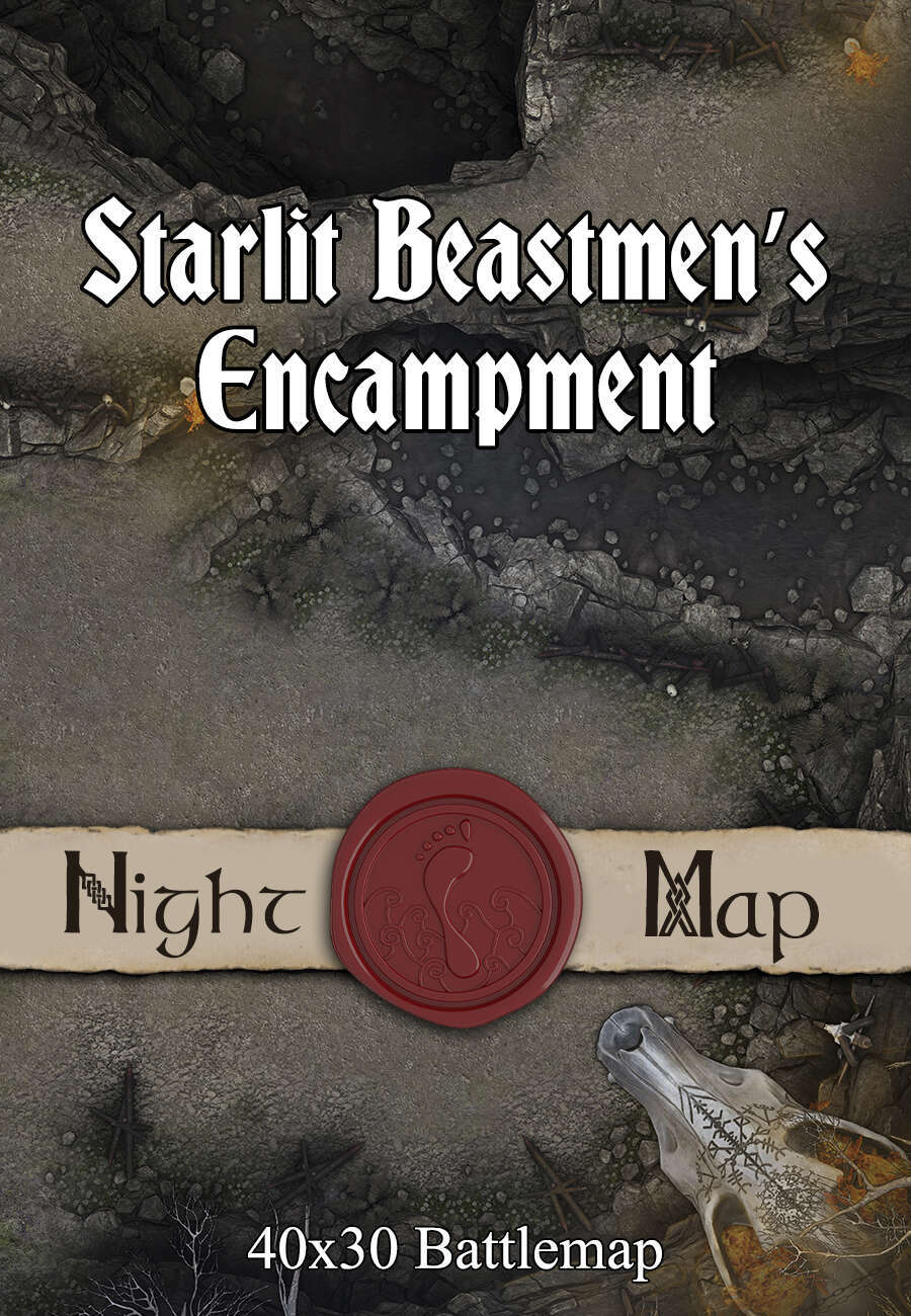 40x30 Battlemap - Starlit Beastmen’s Encampment - Seafoot Games | Camps ...