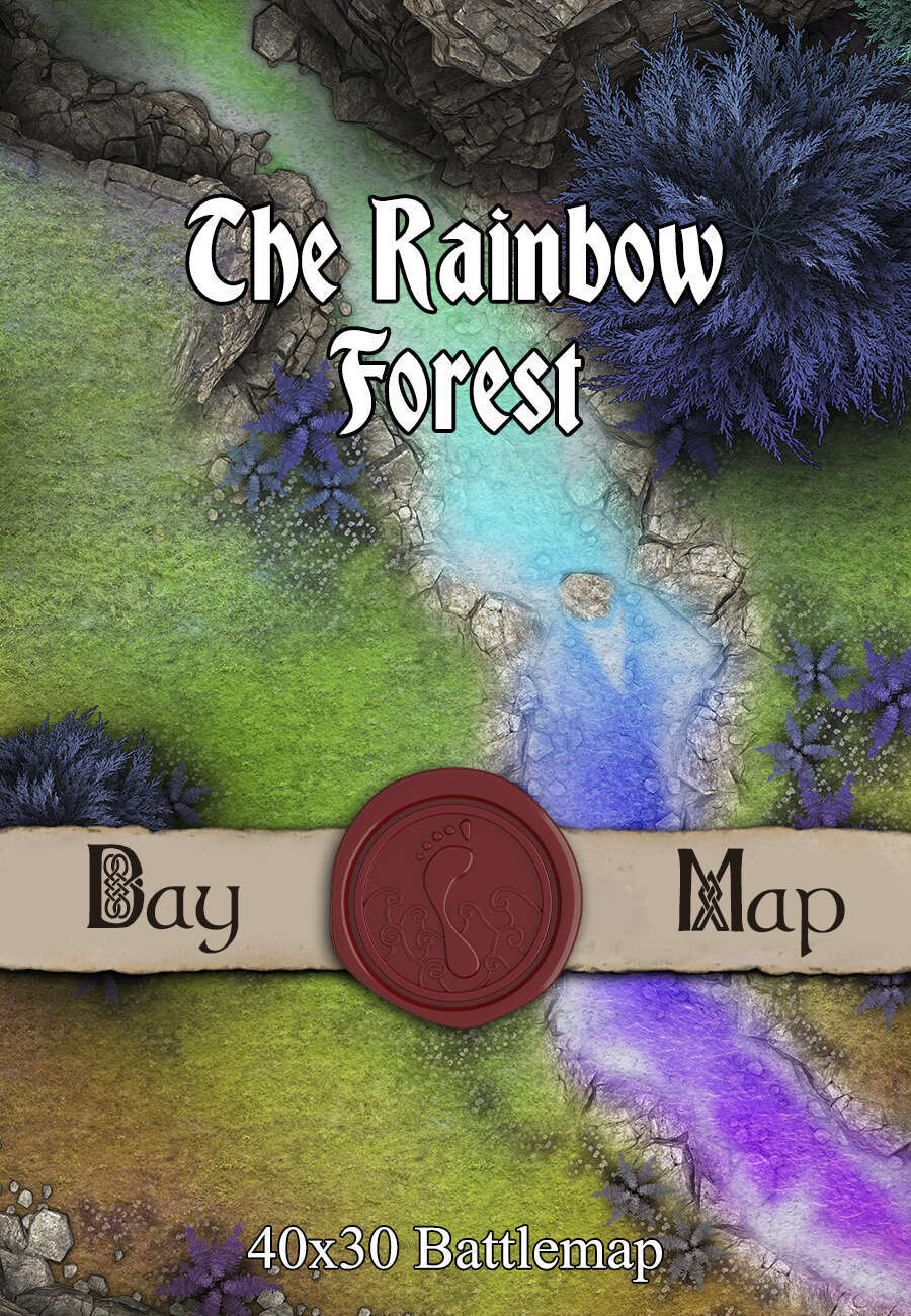 40x30 Battlemap - The Rainbow Forest - Seafoot Games | Magical ...