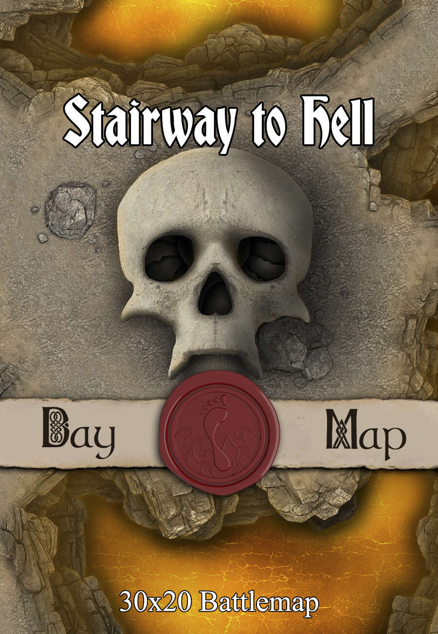 30x20 Multi-Level Battlemap - Stairway to Hell - Seafoot Games | Demonic | Volcanic | DriveThruRPG