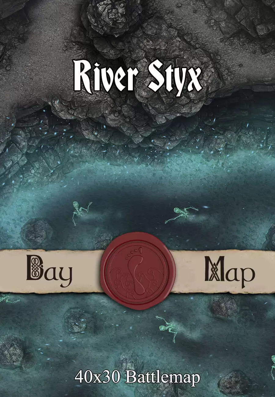 40x30 Battlemap - River Styx - Seafoot Games | Magical | Demonic | Rivers | DriveThruRPG