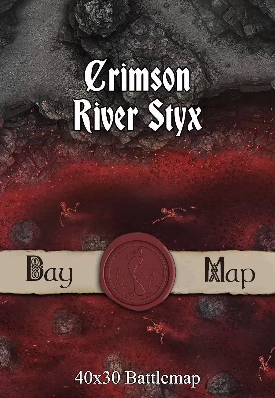 40x30 Battlemap - Crimson River Styx - Seafoot Games | Magical | Demonic | Rivers | DriveThruRPG