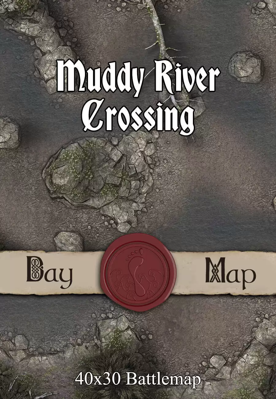 40x30 Battlemap - Muddy River Crossing - Seafoot Games | Rivers | Wilderness | Swamps | DriveThruRPG