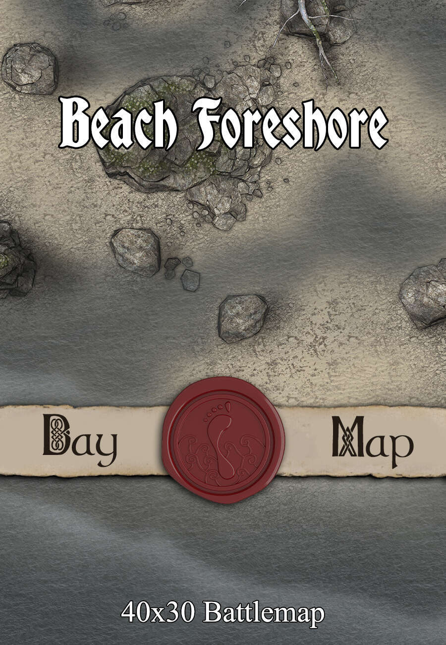 40x30 Battlemap - Beach Foreshore - Seafoot Games | Pirate | Wilderness ...