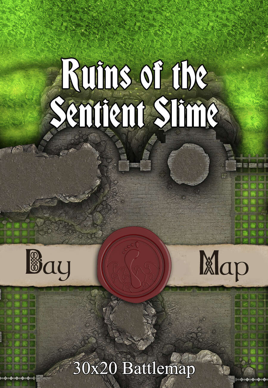 30x20 Battlemap - Ruins of the Sentient Slime - Seafoot Games | Ruins ...