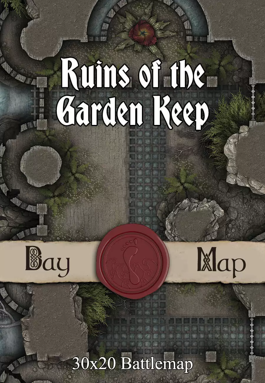 30x20 Battlemap - Ruins of the Garden Keep - Seafoot Games | Ruins ...