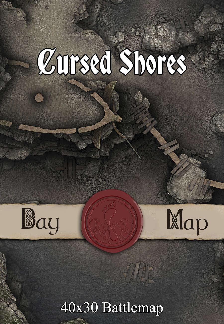 40x30 Battlemap - Cursed Shores - Seafoot Games | Ruins | DriveThruRPG
