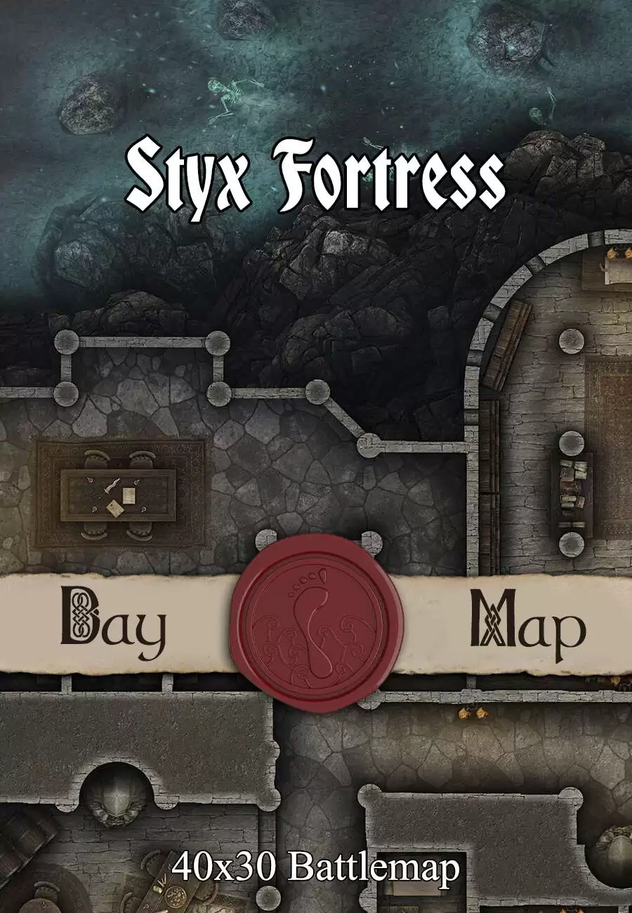 40x30 Battlemap - Styx Fortress - Seafoot Games | Castles, Manors ...