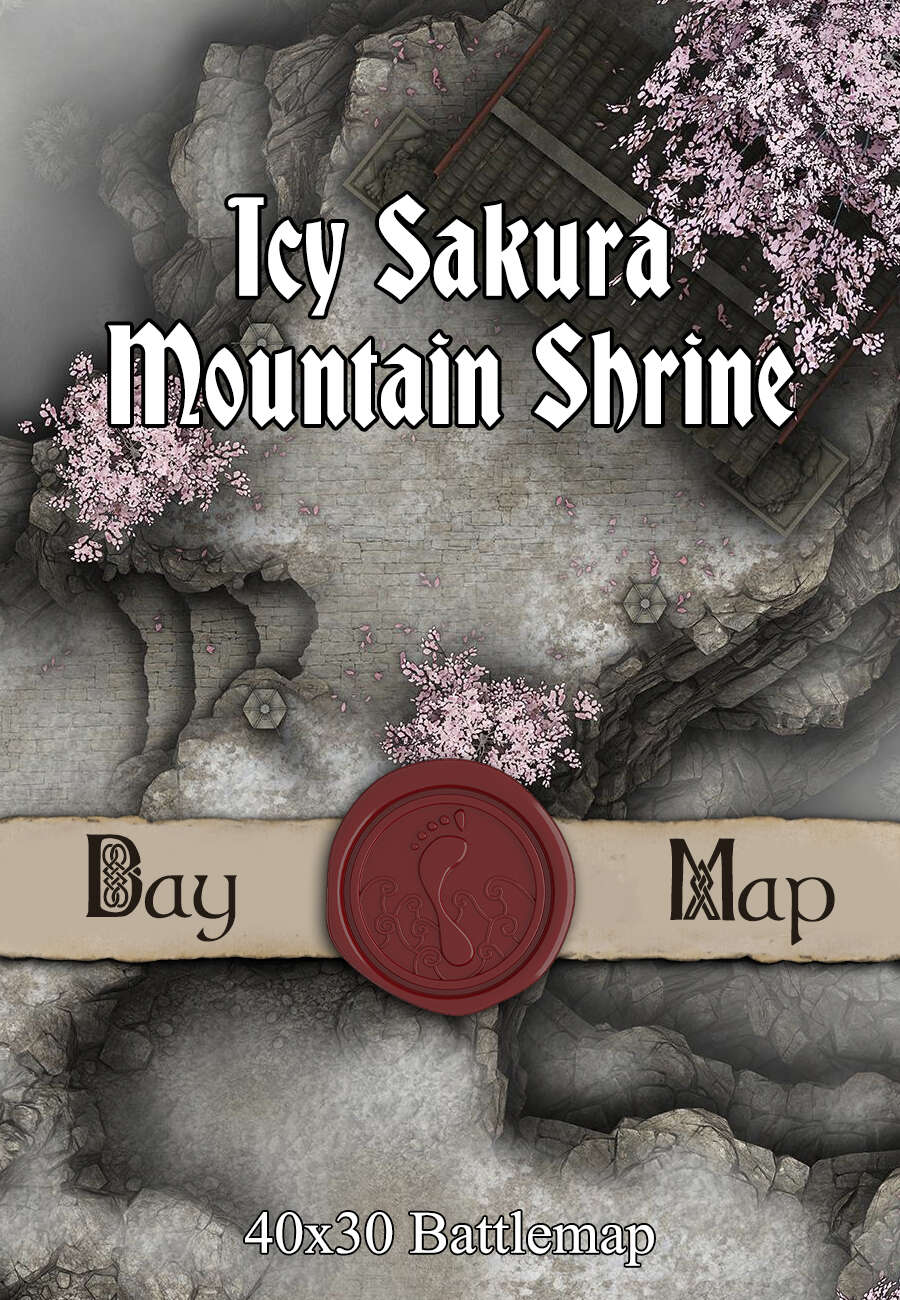 40x30 Battlemap - Icy Sakura Mountain Shrine - Seafoot Games | Temples ...